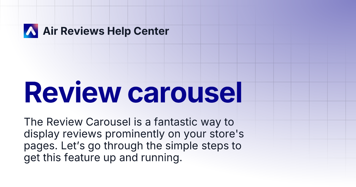 Review carousel | Air Reviews Help Center